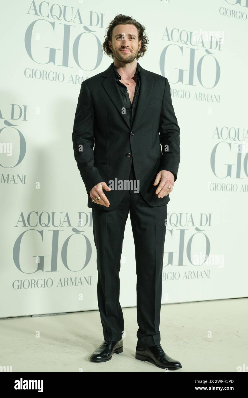 Madrid, Spain. 07th Mar, 2024. Aaron Taylor Johnson attends the Madrid ...