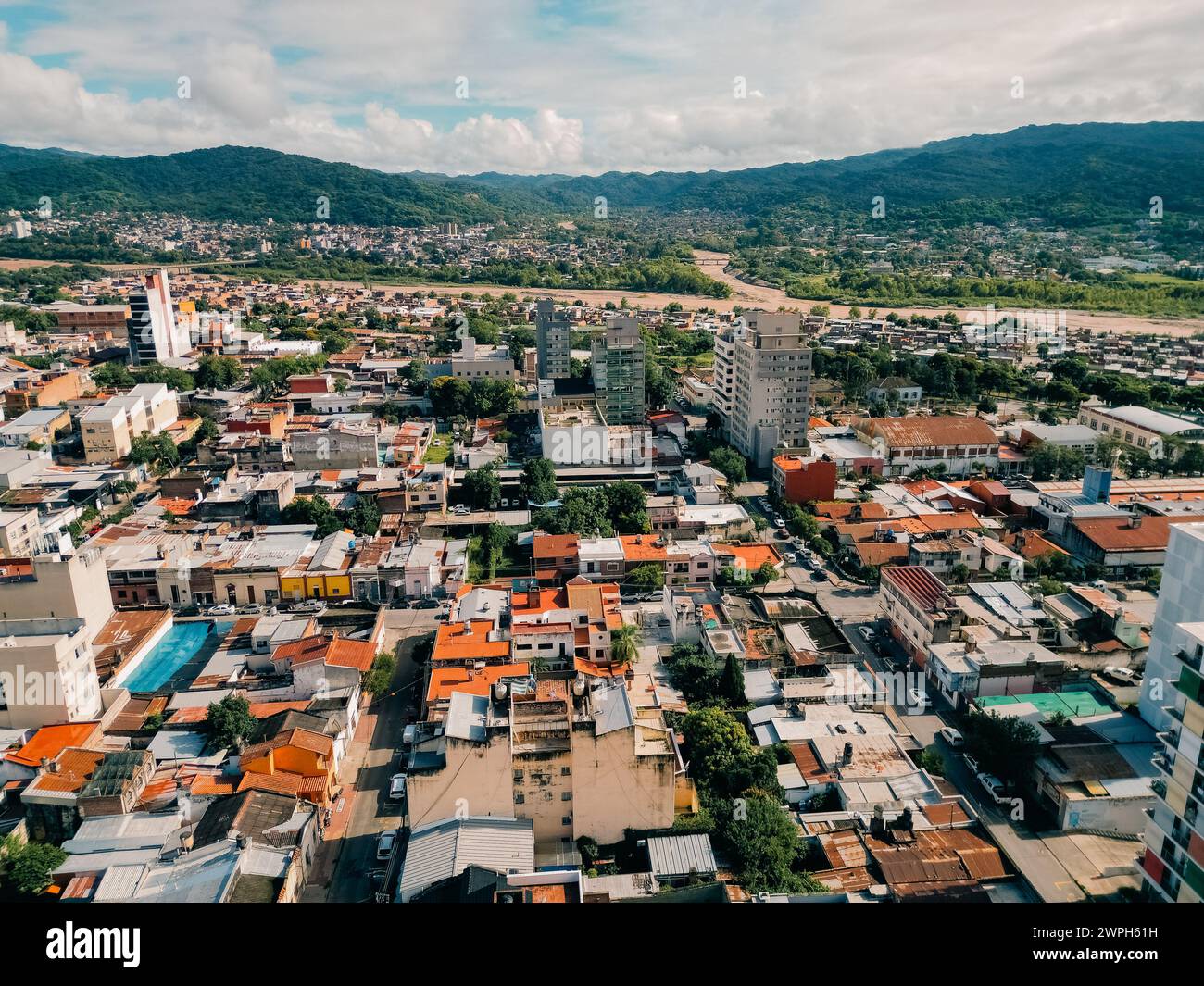 aerial view of San Salvador de Jujuy, argentina. High quality photo ...