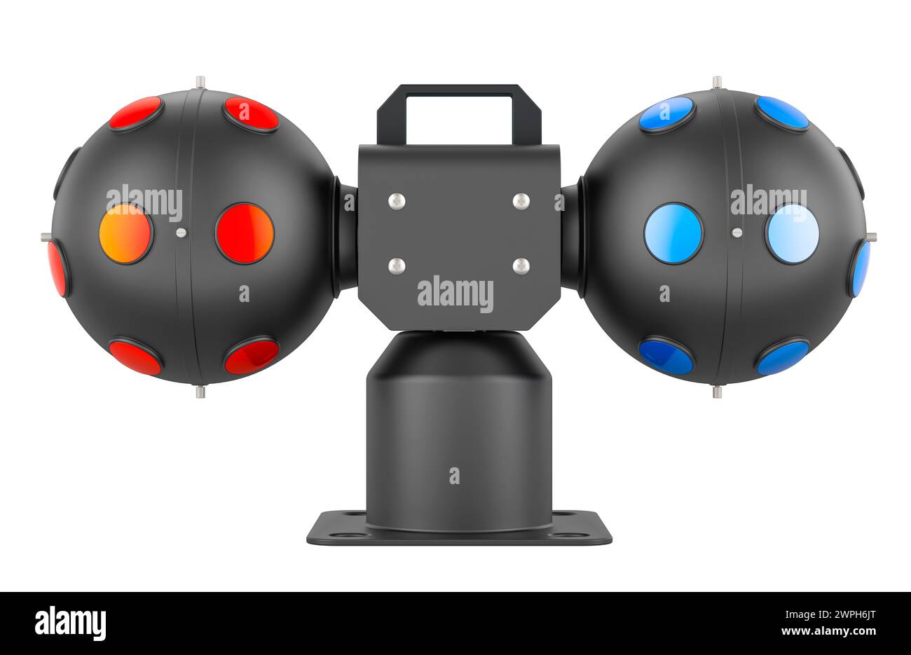 Disco roto balls. Variable-Speed Dual Rotating Ball Light, 3D rendering ...