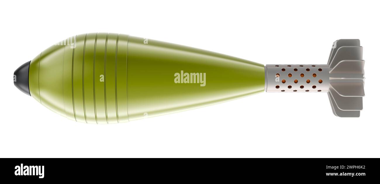 Mortar bomb, 3D rendering isolated on white background Stock Photo - Alamy