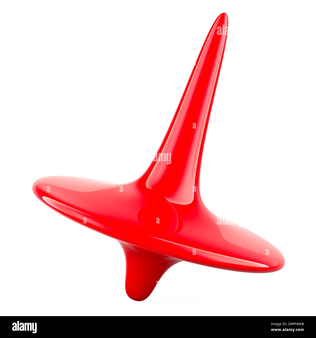 Red Spinning Top, 3D rendering isolated on white background Stock Photo ...