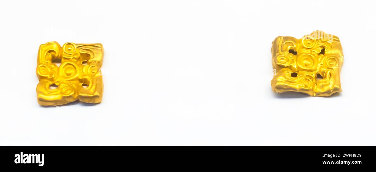 Gold square plaques with the image of four griffins, 6th- 5th century B ...