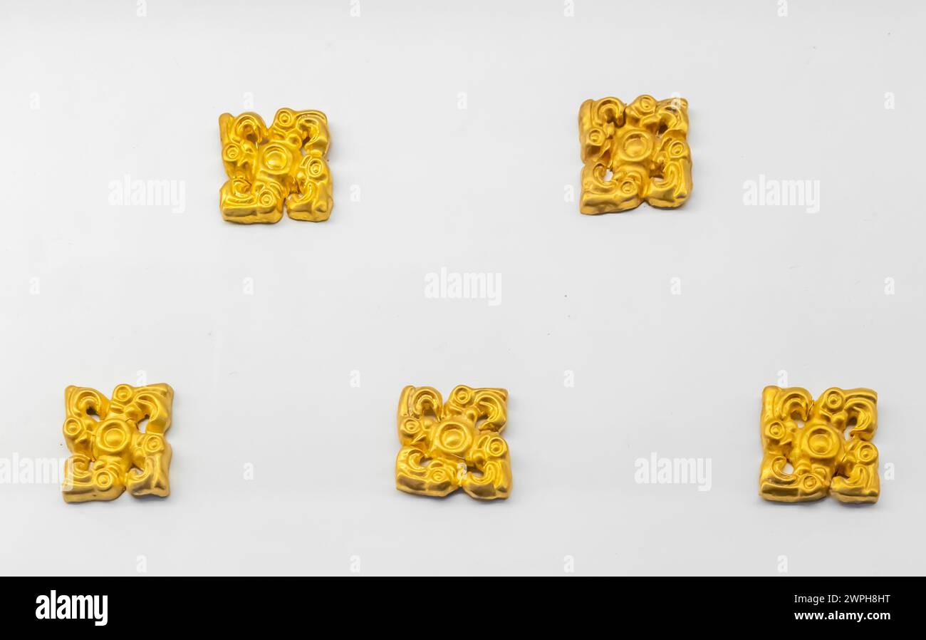 Gold square plaques with the image of four griffins, 6th- 5th century B ...