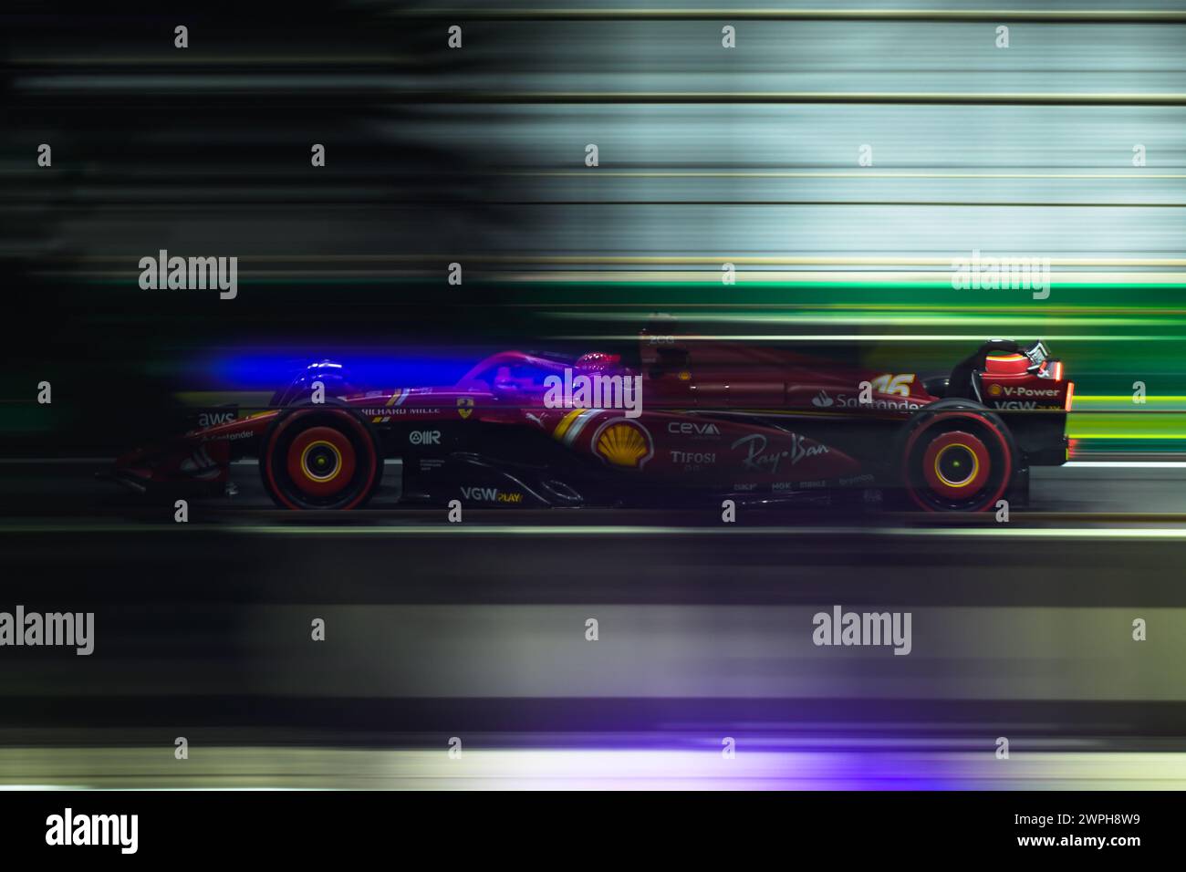 Jeddah, Saudi Arabia. 7th March 2024. Charles Leclerc of Scuderia Ferrari F1 Team During FP2 ...