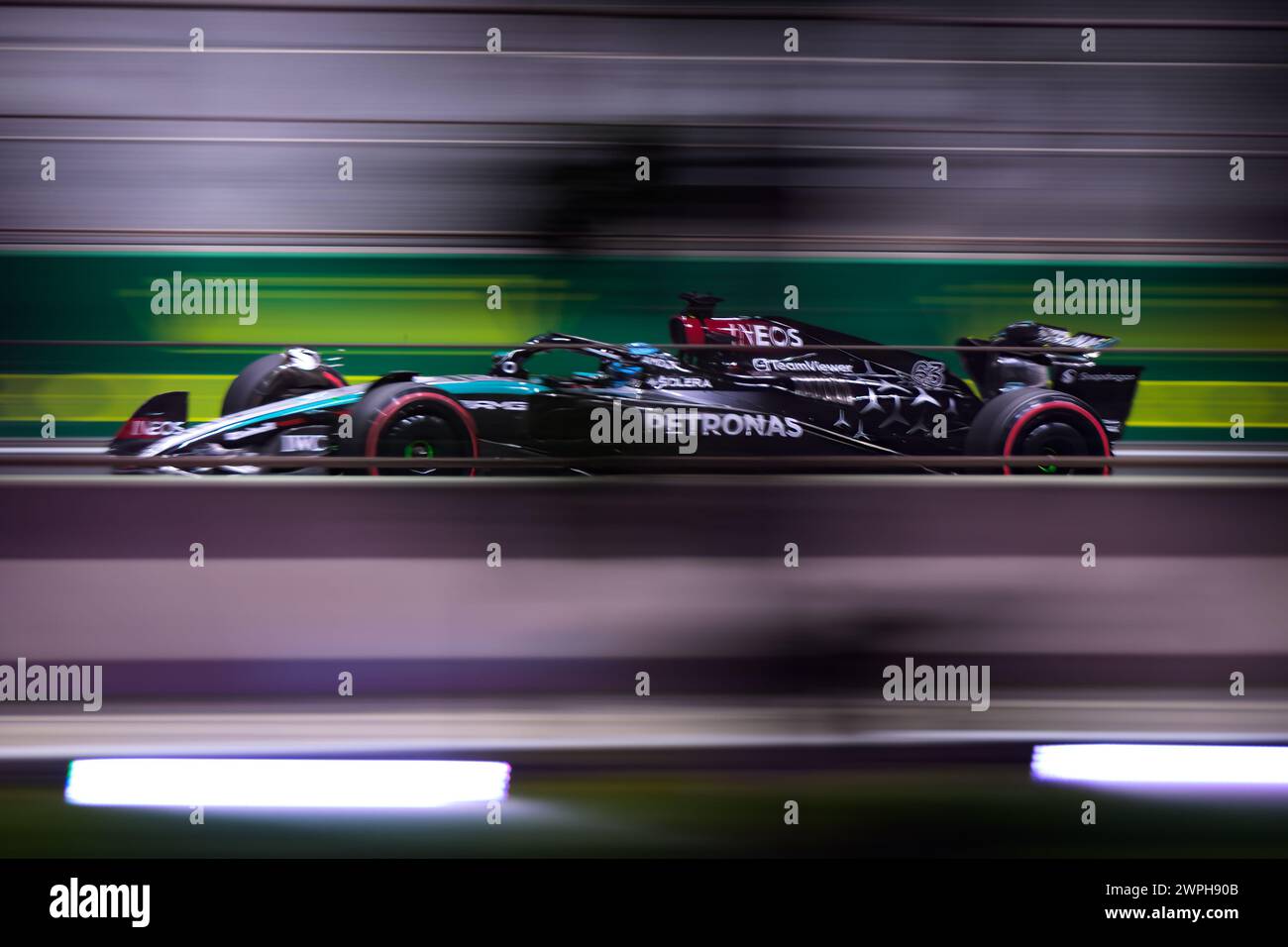 Jeddah, Saudi Arabia. 7th March 2024. George Russell of Mercedes-AMG Petronas F1 Team During FP2 ...