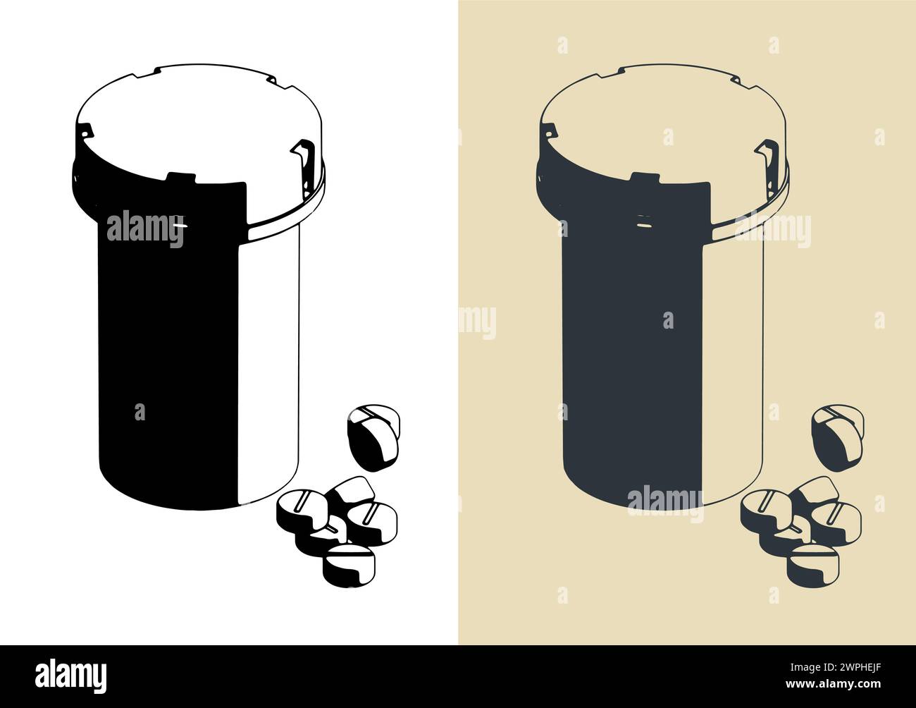 Tablets in jar Stock Vector Images - Alamy