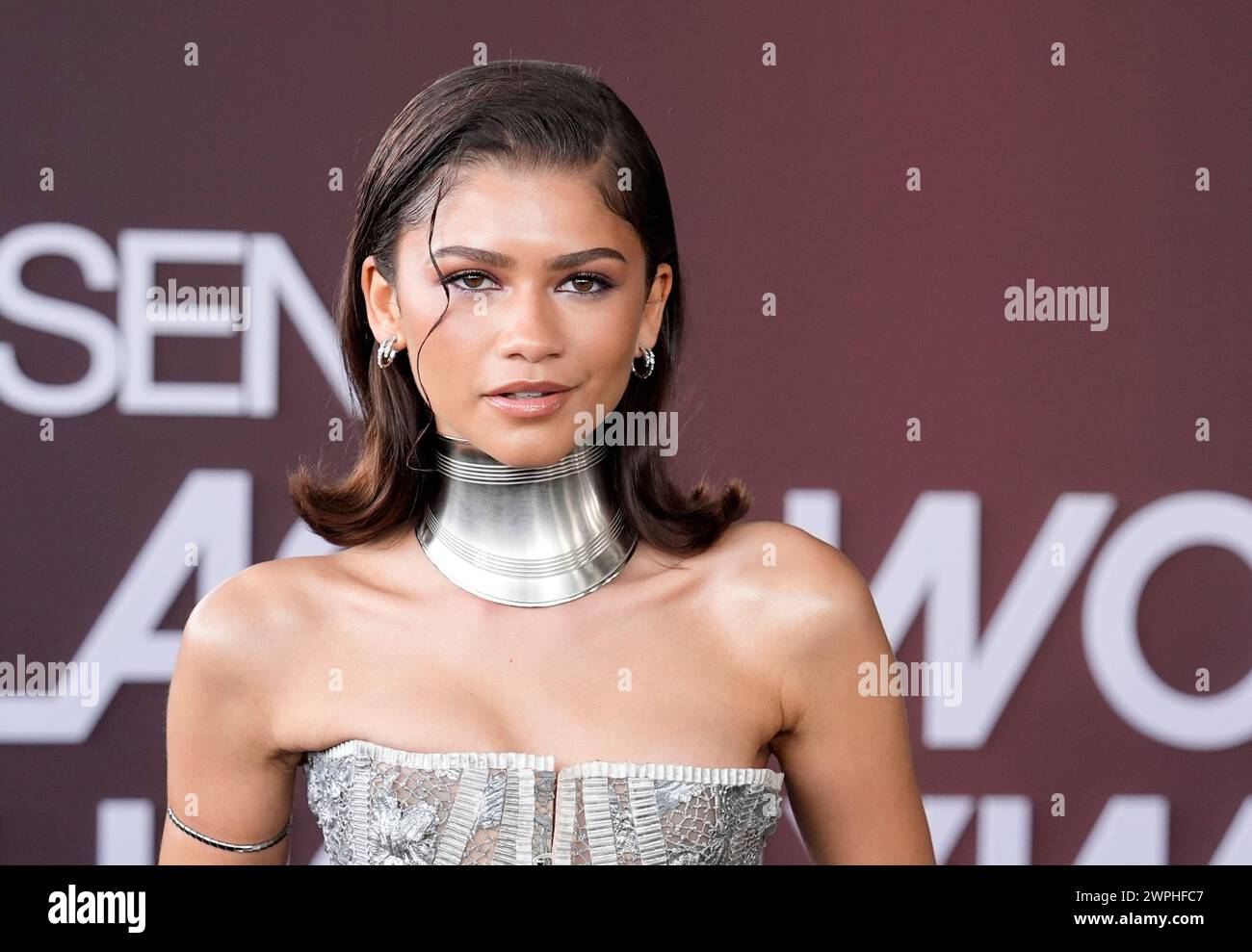 Zendaya poses at the 2024 Essence Black Women in Hollywood Awards at ...