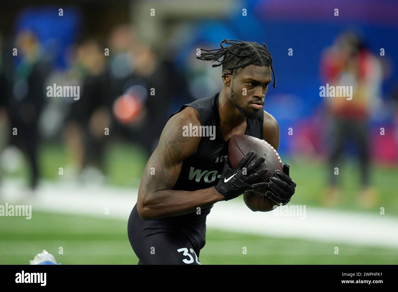 North Carolina wide receiver Tez Walker runs a drill at the NFL ...