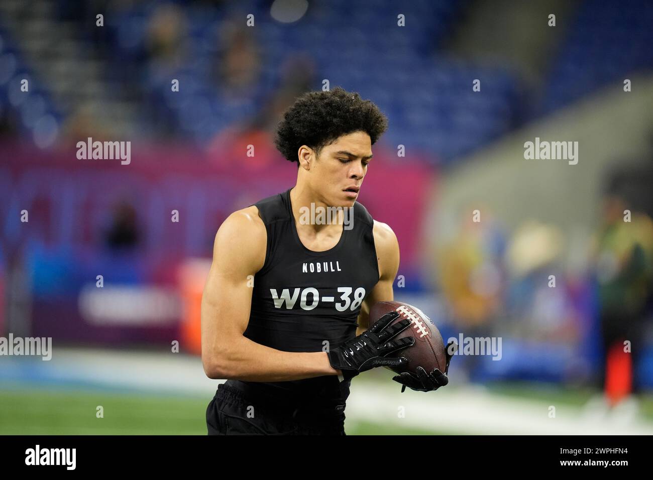 Florida State wide receiver Johnny Wilson runs a drill at the NFL ...