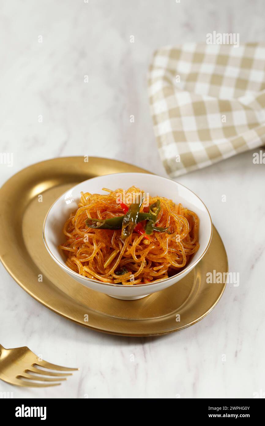 Bihun Goreng or Fried Vermicelli Noodle, Stir Fry Rice Noodle Stock ...