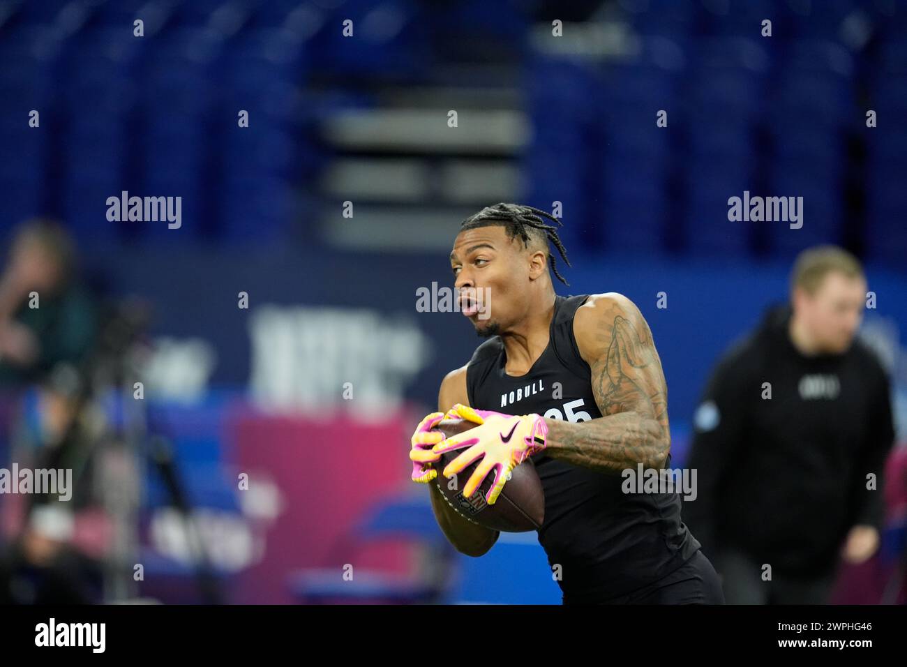 Southern California wide receiver Brenden Rice runs a drill at the NFL ...
