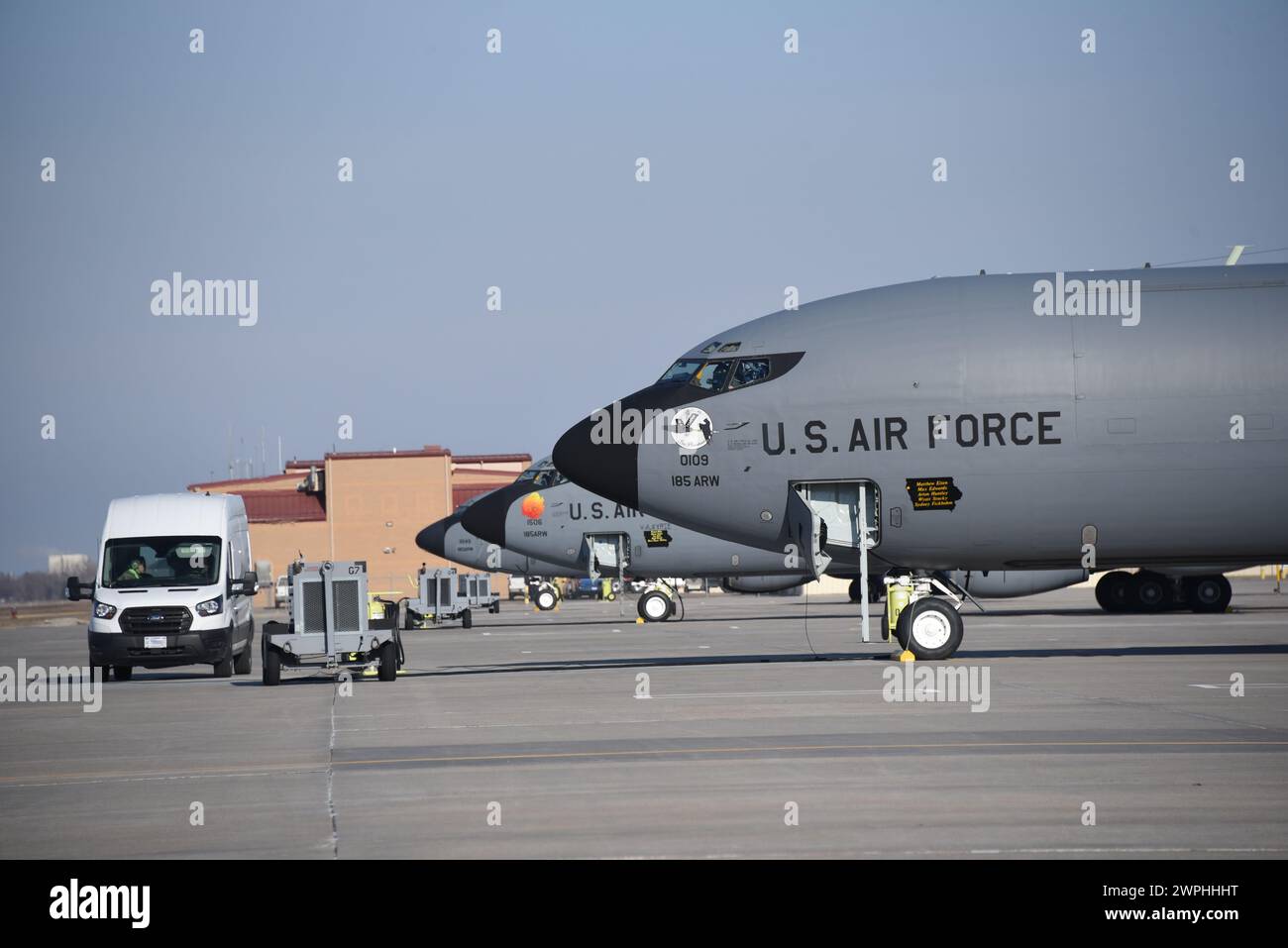 U.S. Air Force KC-135 on the ramp at the Iowa Air National Guard’s ...
