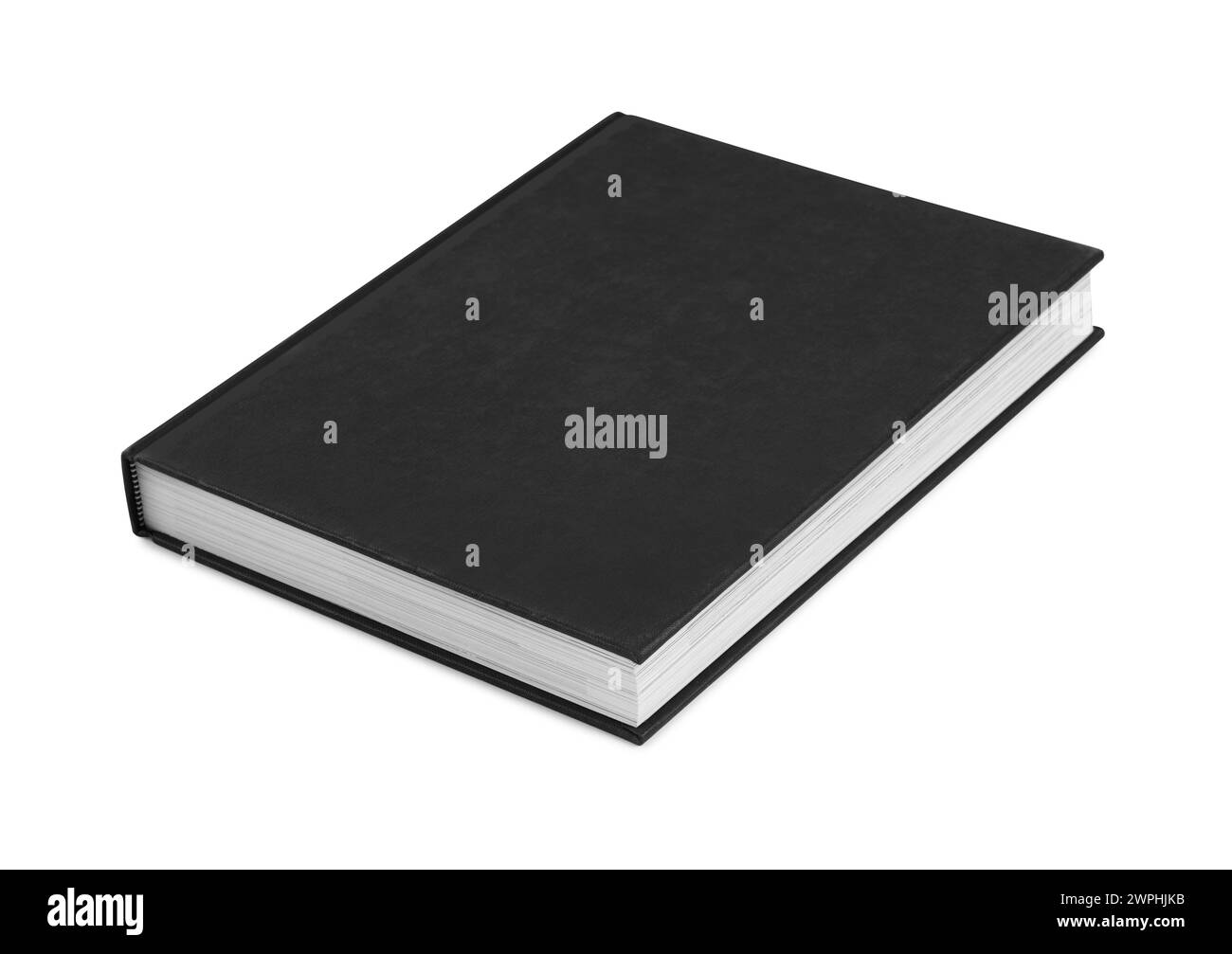 One closed black hardcover book isolated on white Stock Photo - Alamy