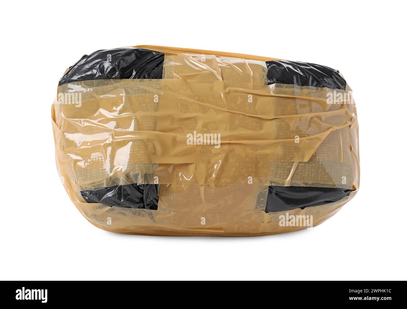 Package with narcotics isolated on white. Drug addiction Stock Photo ...