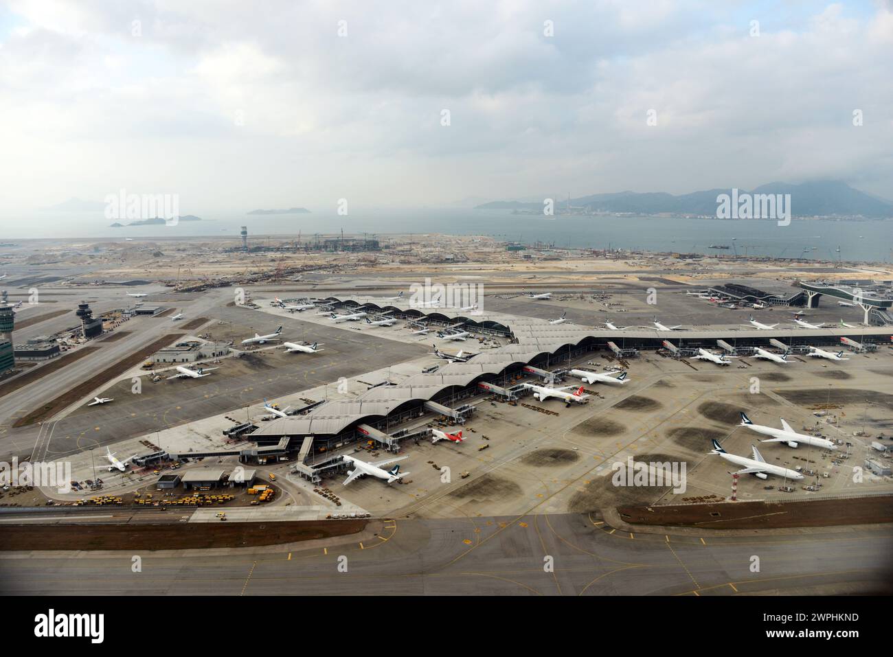 Aerial view of Hong Kong International airport Stock Photo - Alamy