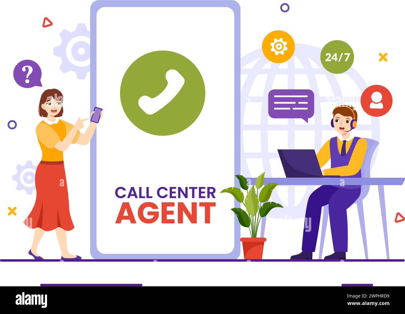 Laptop operator Stock Vector Images - Alamy