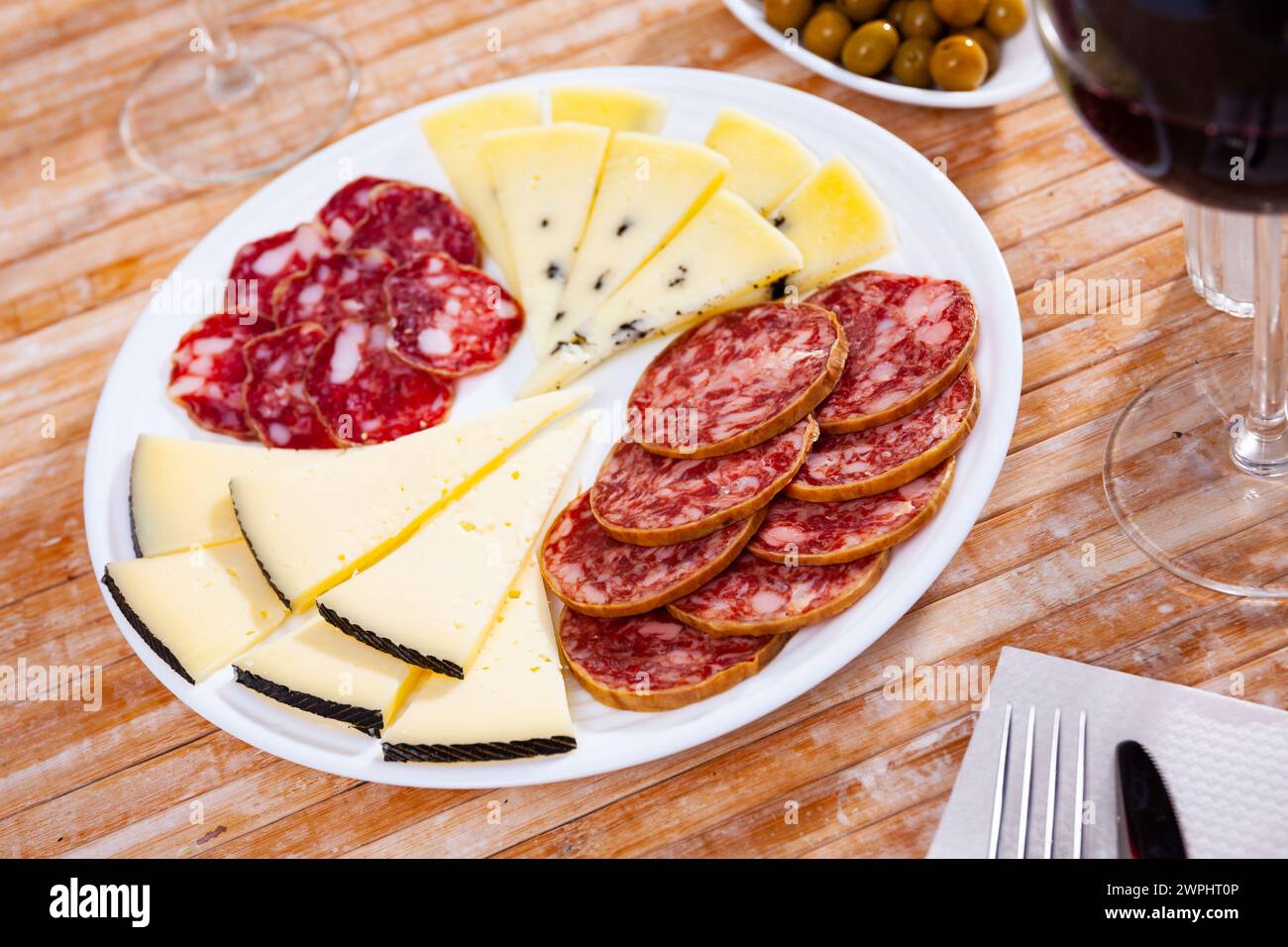 Traditional spanish snack tapas on a plate Stock Photo - Alamy