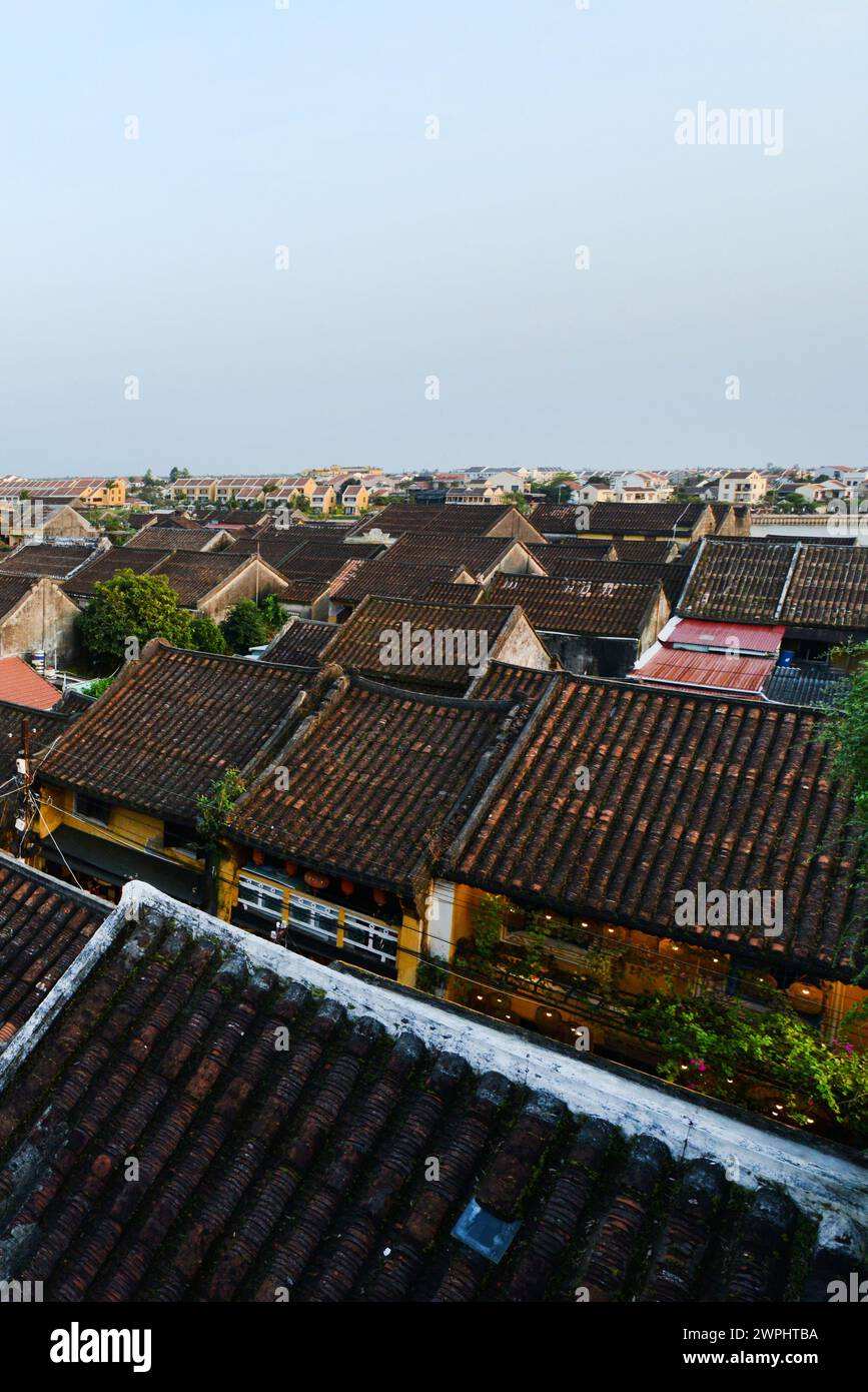 Traditional rooftops in the old city of Hoi An in Vietnam Stock Photo ...