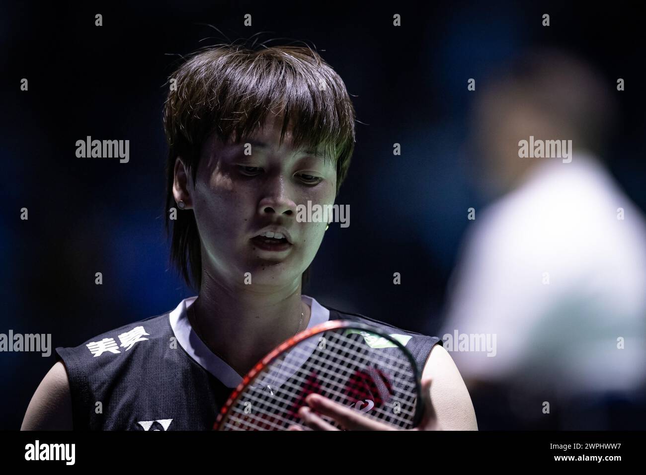 Paris, France. 7th Mar, 2024. Chen Yufei reacts during the women's ...