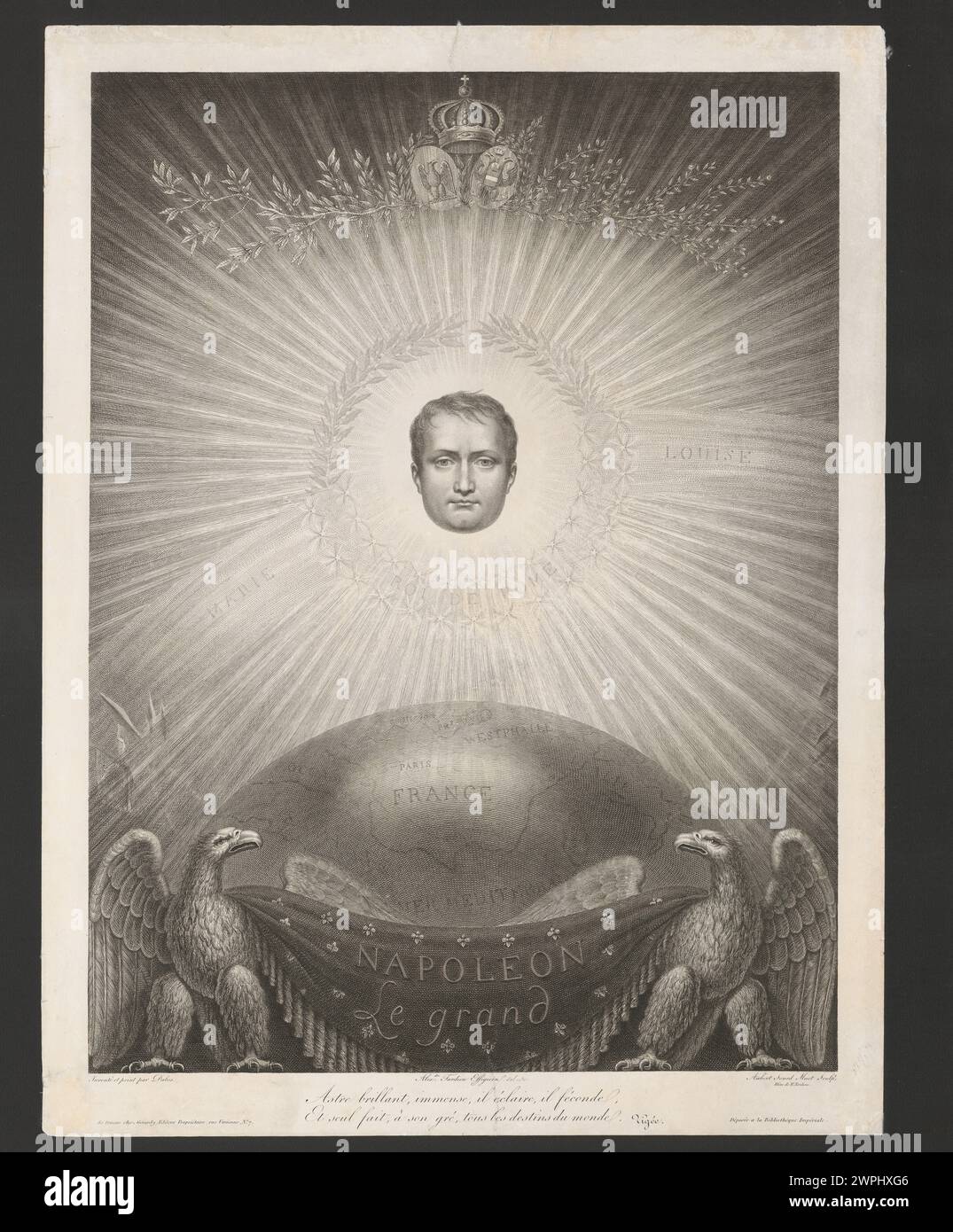 Depiction of Napoleon I's apotheosis created in 1812 by Antoine Aubert ...