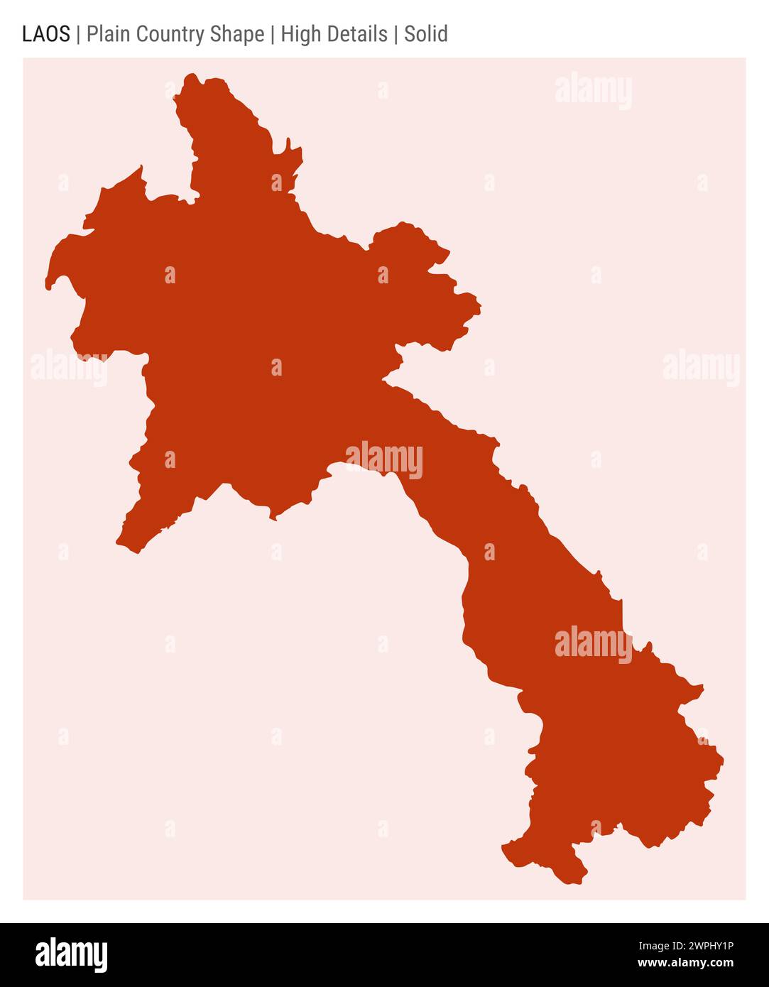 Laos plain country map. High details. Solid style. Shape of Laos ...