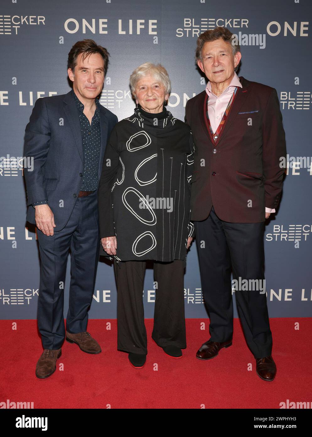 James Hawes, from left, Eva Paddock and Nick Winton attend the premiere ...