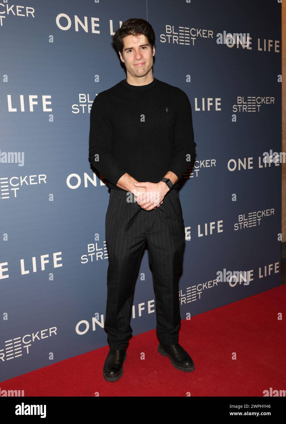 Asher Grodman attends the premiere of "One Life," at the Museum of ...