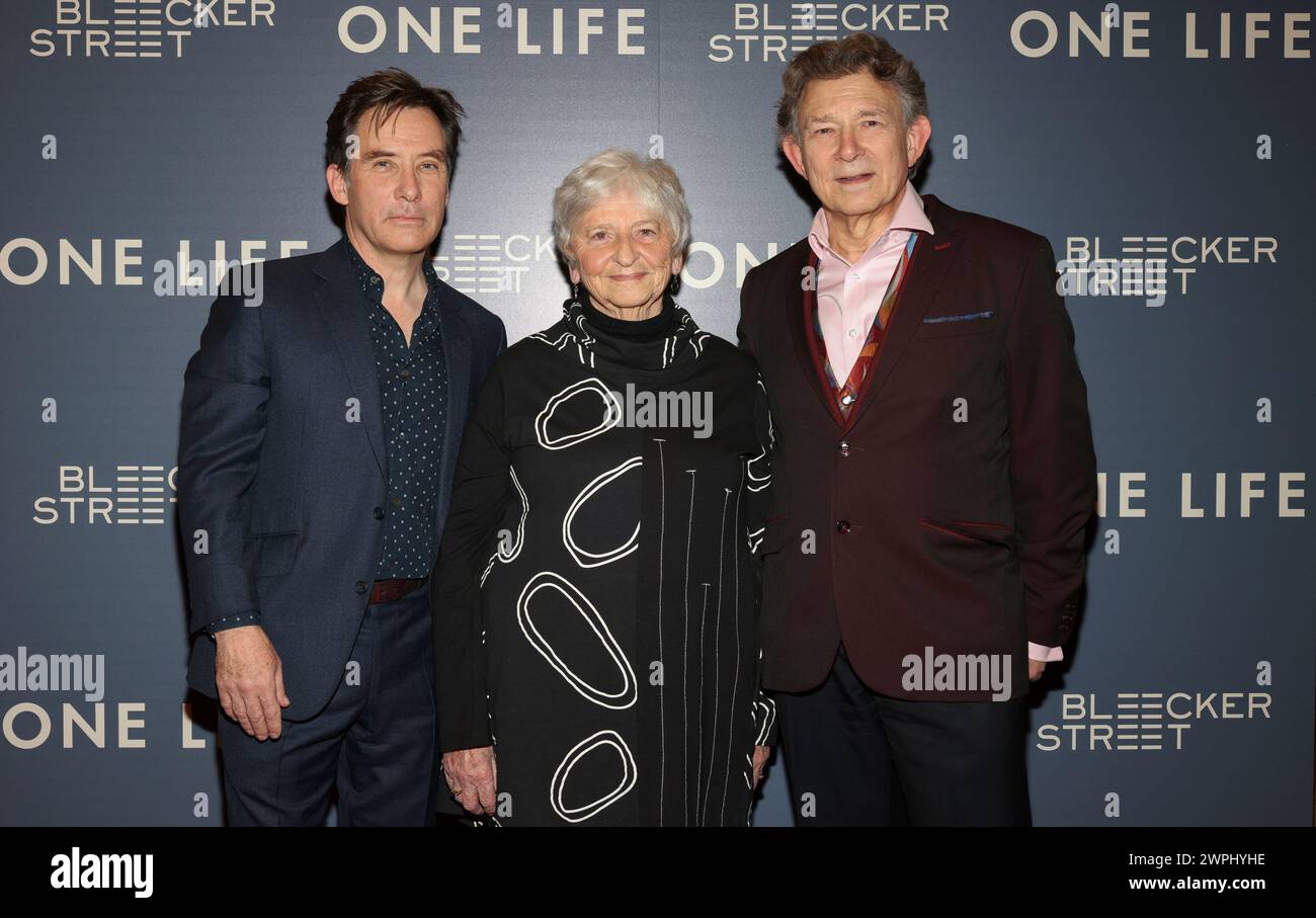 James Hawes, from left, Eva Paddock and Nick Winton attend the premiere ...