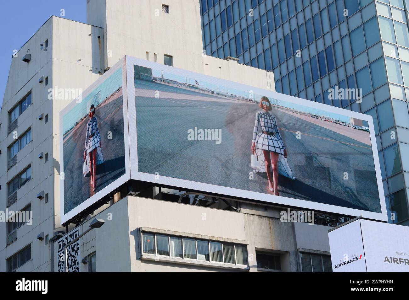 TOKYO, JAPAN - TOKYO, JAPAN - March 3, 2024: An advert for Air France ...