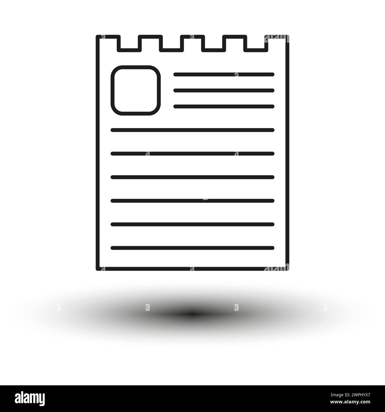 Paper icon. Lined sheet. Organize data. Vector illustration. EPS 10 ...