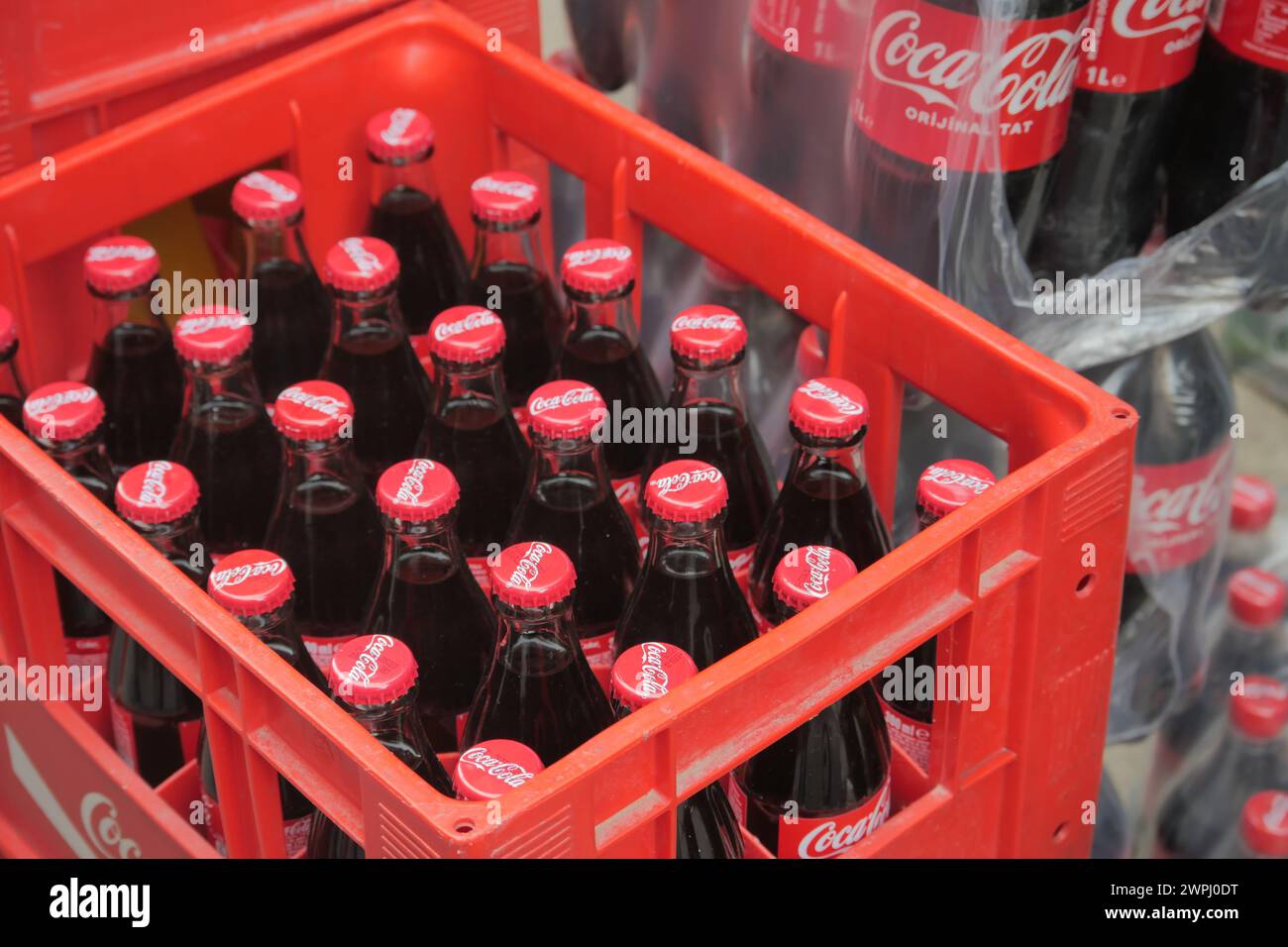 turkey istanbul 16 july 2023. filled Coca-Cola bottles Stock Photo - Alamy