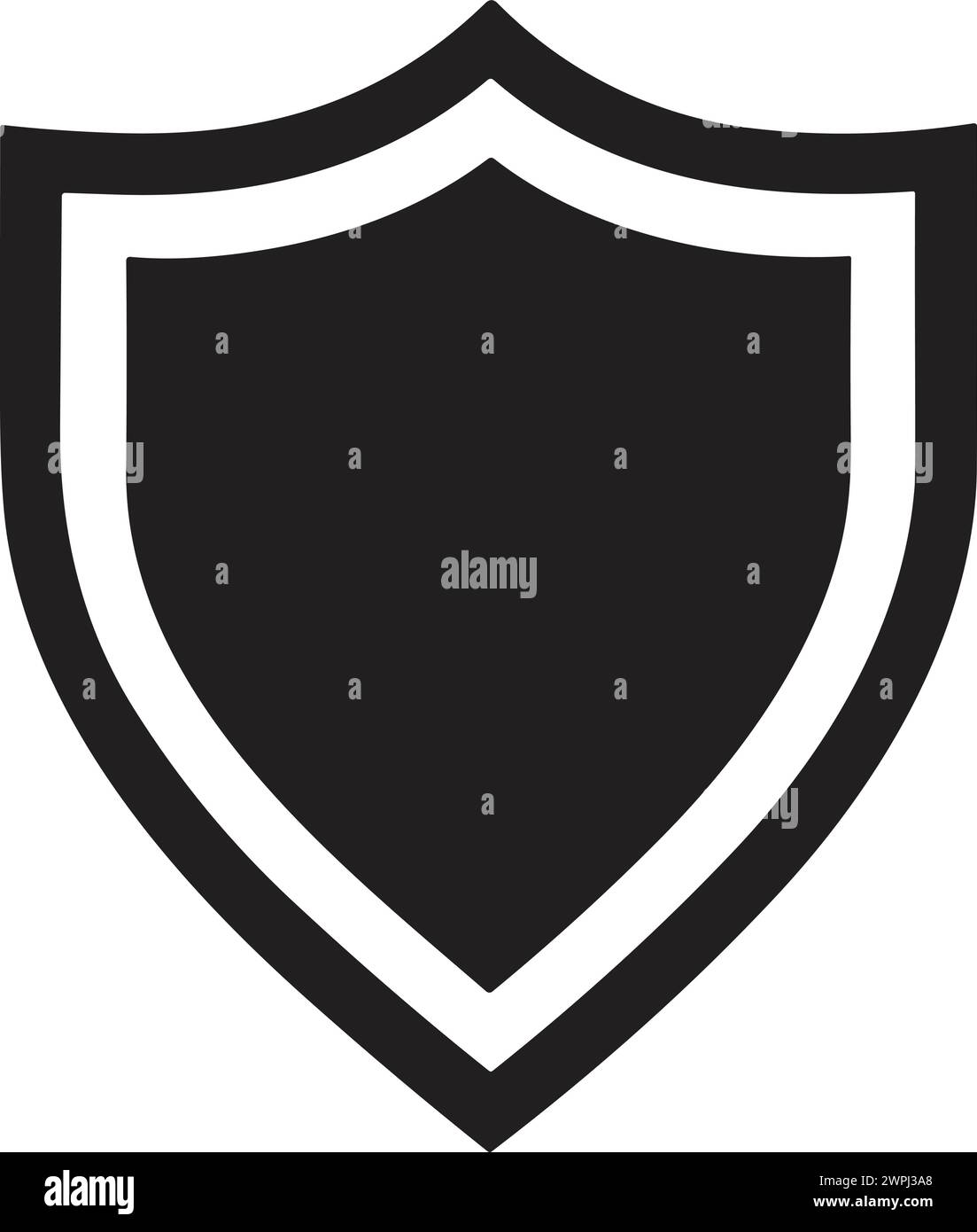 Vintage style shield logo in modern minimal style isolated on ...