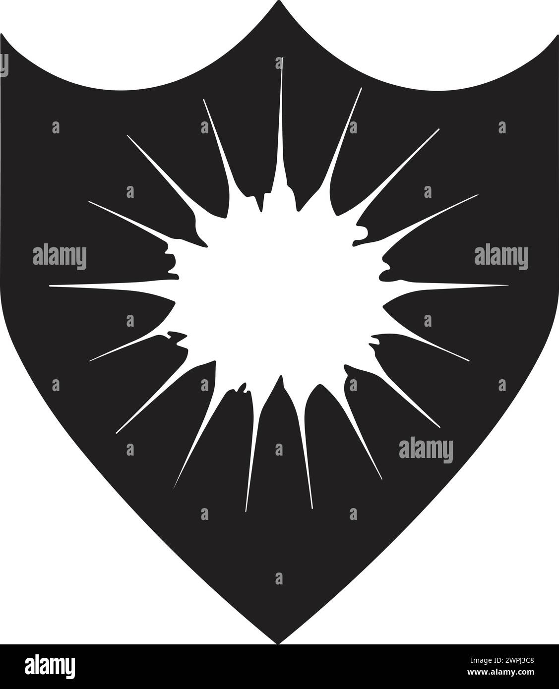 Vintage style shield logo in modern minimal style isolated on ...