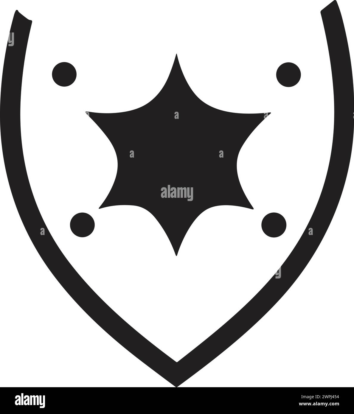 Vintage style shield logo in modern minimal style isolated on ...