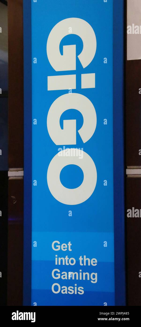 The logo of GiGO managed by GENDA GiGO Entertainment Inc. is seen in ...