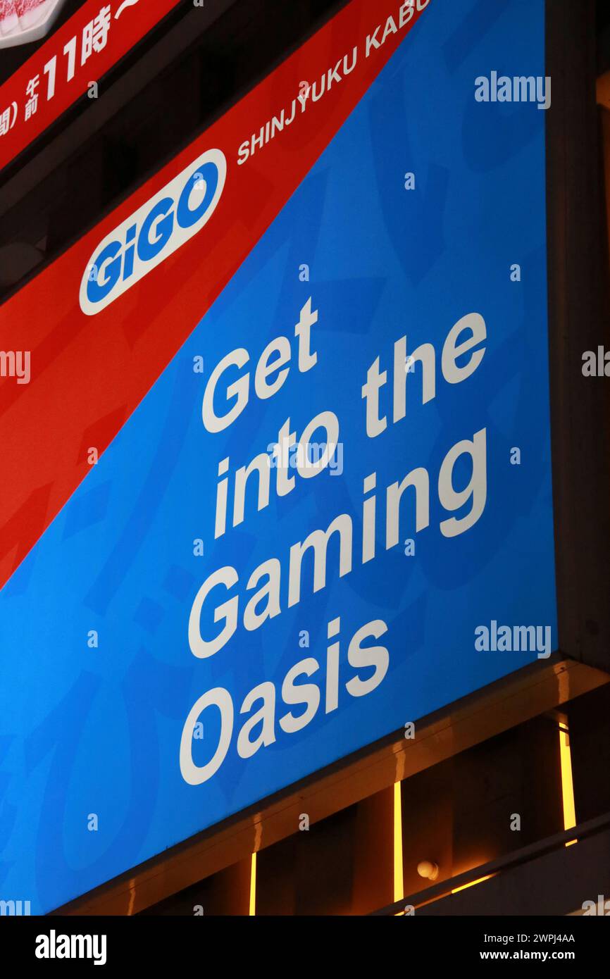 The logo of GiGO managed by GENDA GiGO Entertainment Inc. is seen in ...