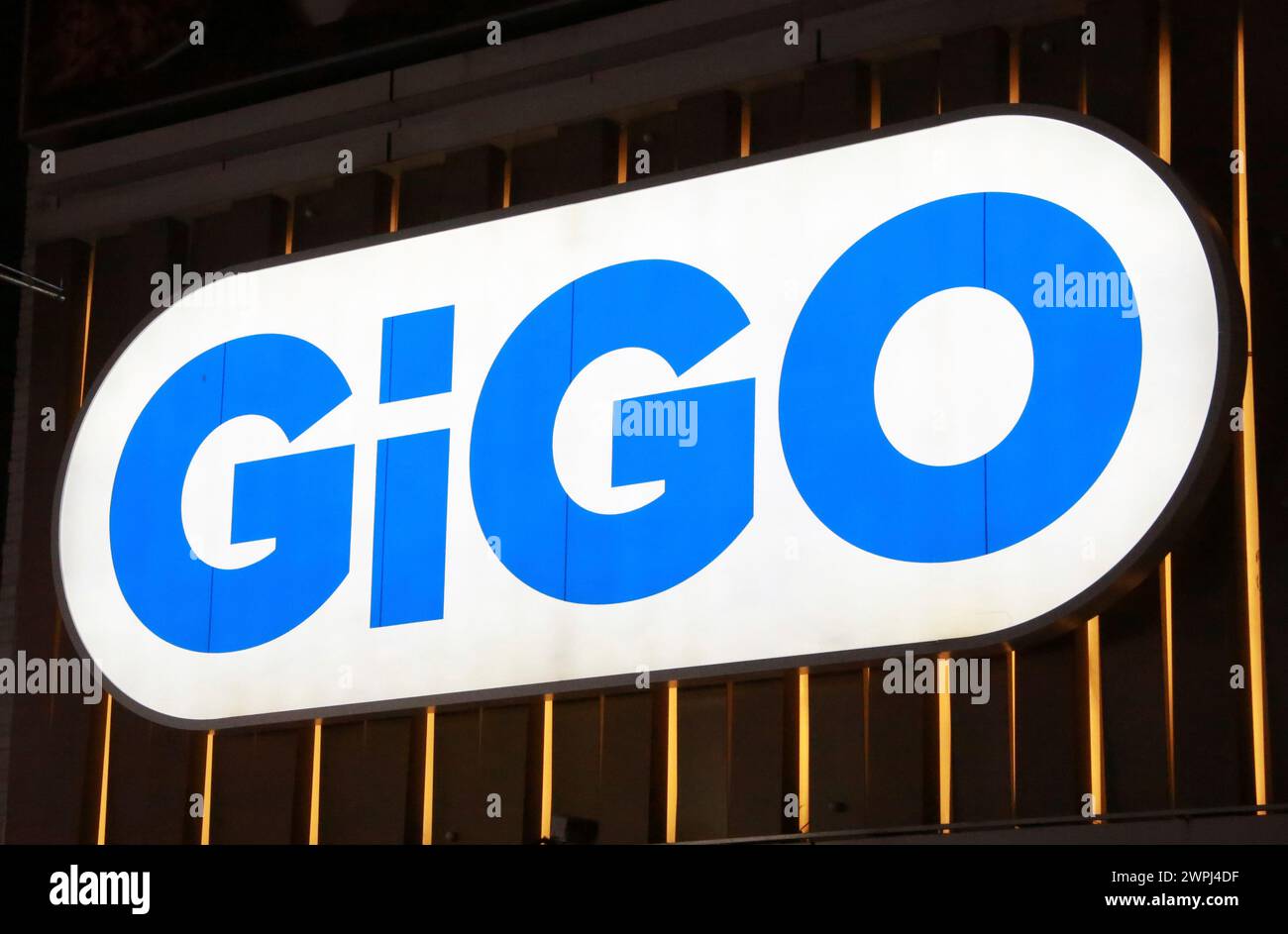 The logo of GiGO managed by GENDA GiGO Entertainment Inc. is seen in ...