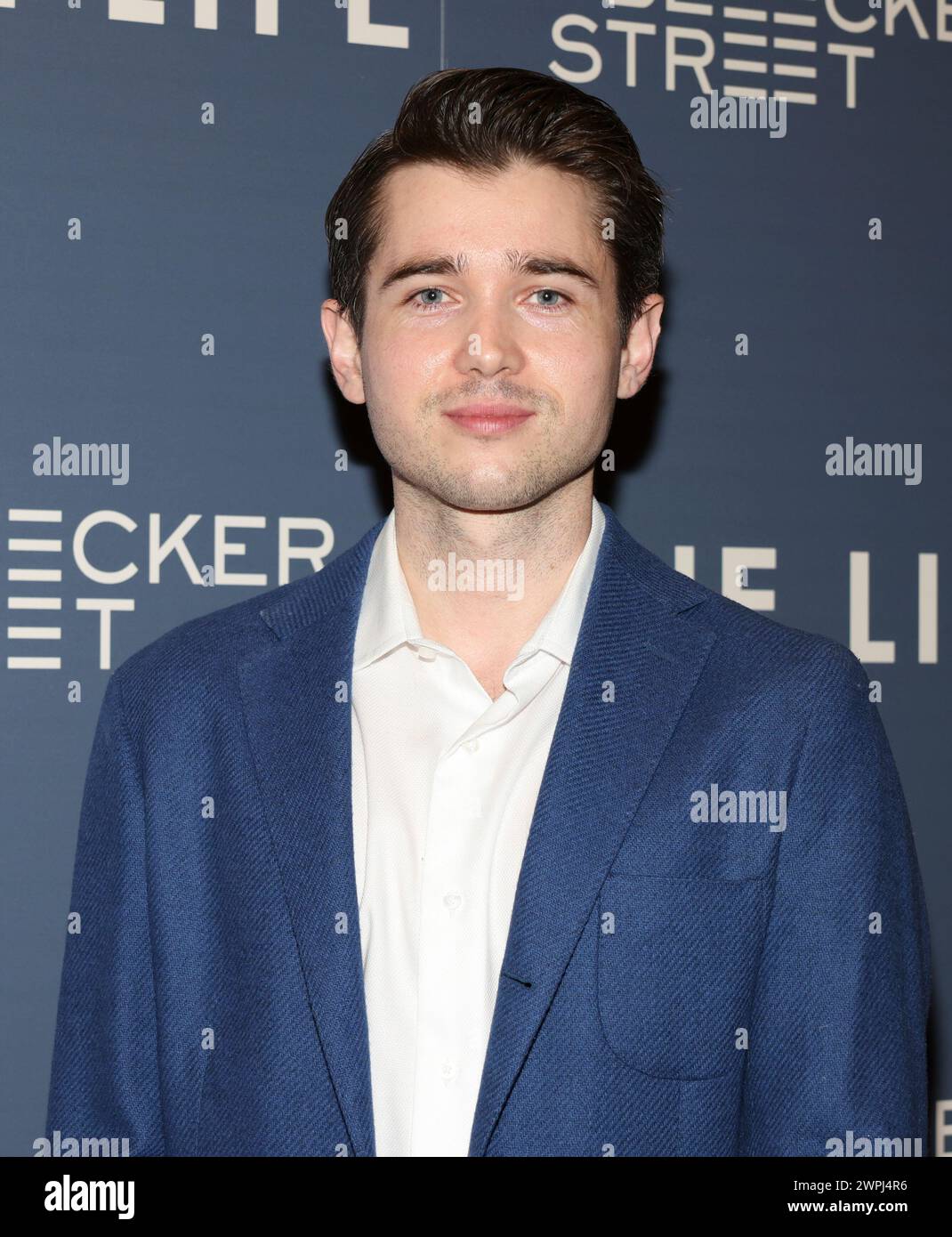 Luke Slattery attends the premiere of "One Life" at the Museum of ...