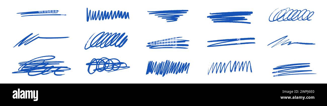 Line brush marker, pen, pencil stroke vector. Blue line brush marker ...
