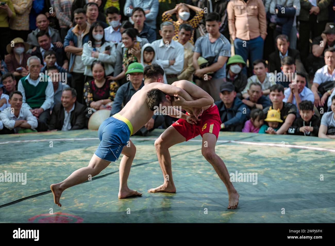 Traditional wrestling in a Vietnamese village Stock Photo - Alamy