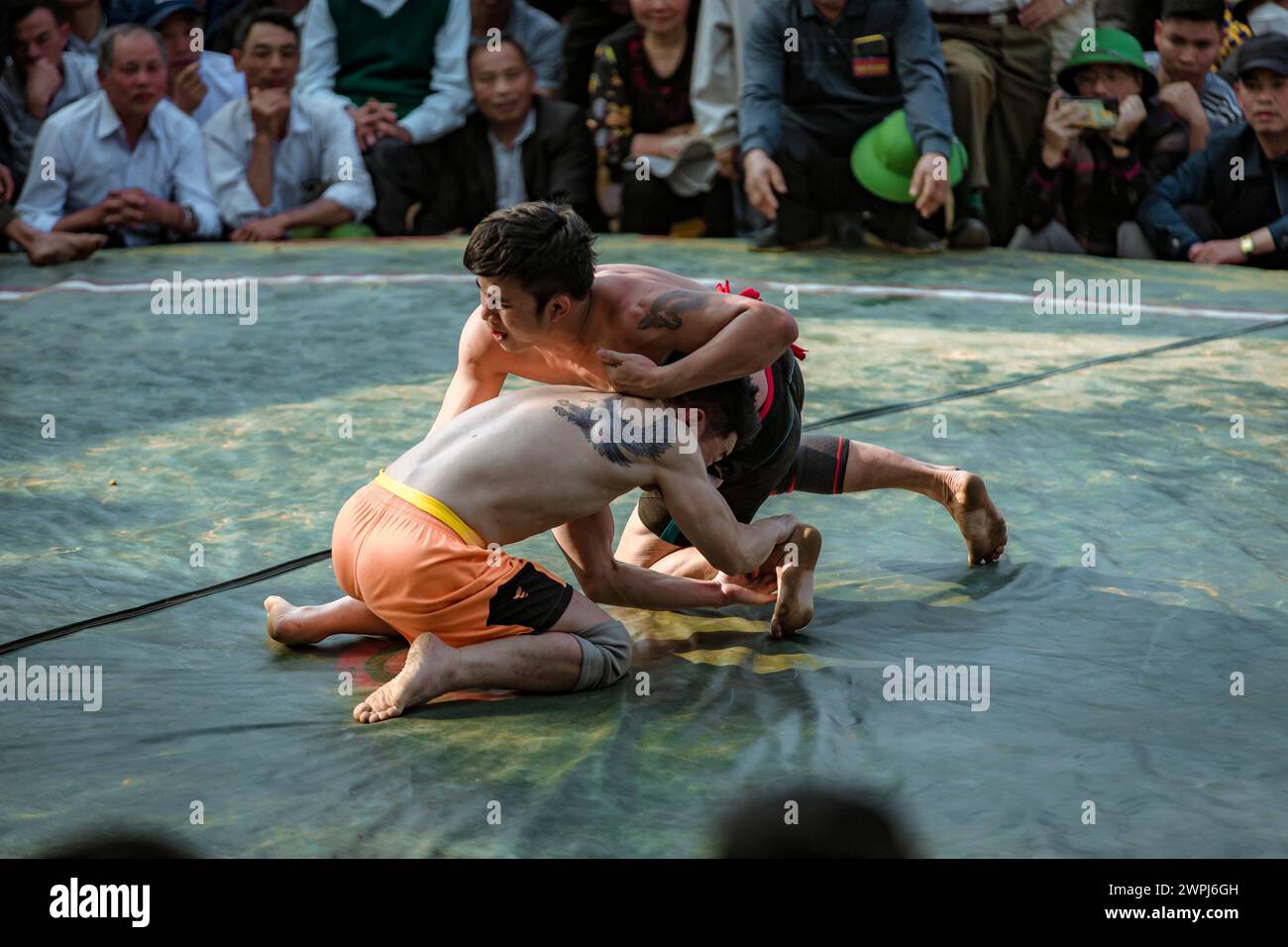 Traditional wrestling in a Vietnamese village Stock Photo - Alamy