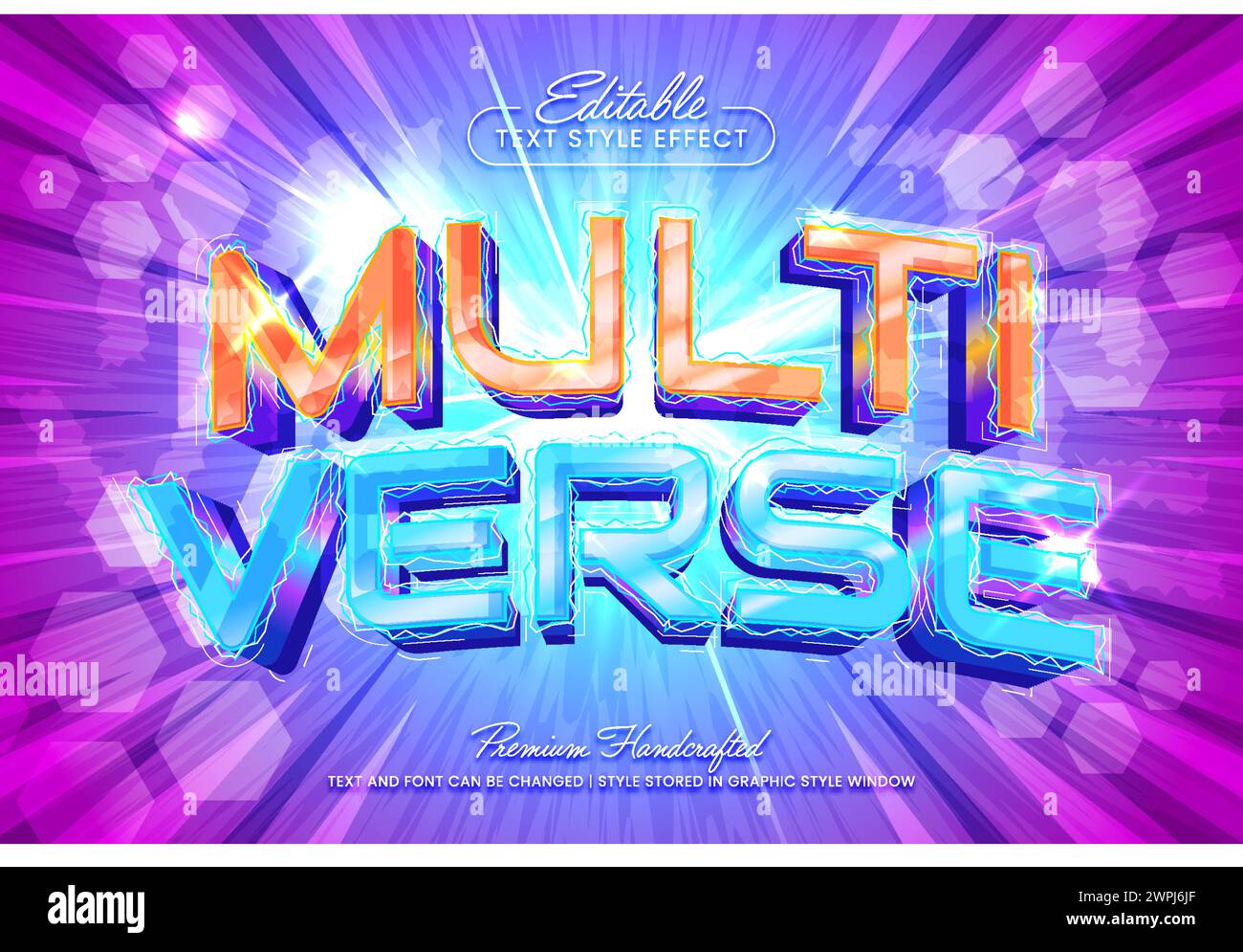 Multiverse 3d Vector Text Effect Graphic Style Editable Vector