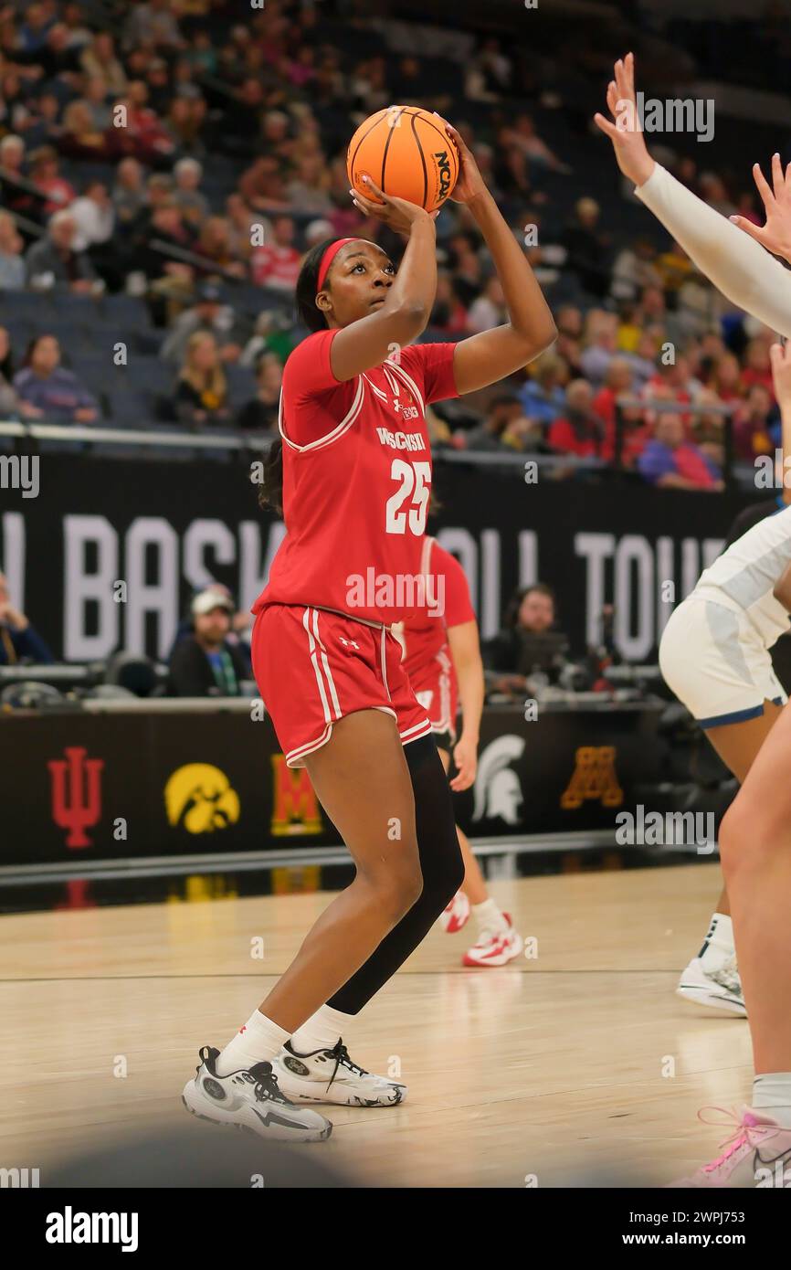 Minneapolis, Minnesota, USA. 7th Mar, 2024. Wisconsin Badgers forward ...