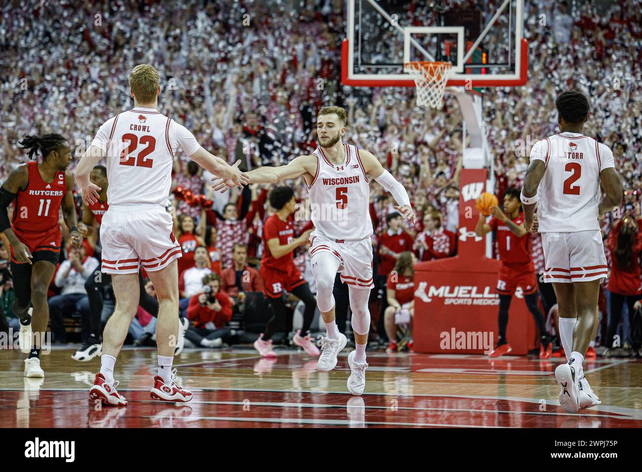 Madison, WI, USA. 7th Mar, 2024. Wisconsin Badgers forward Tyler Wahl ...