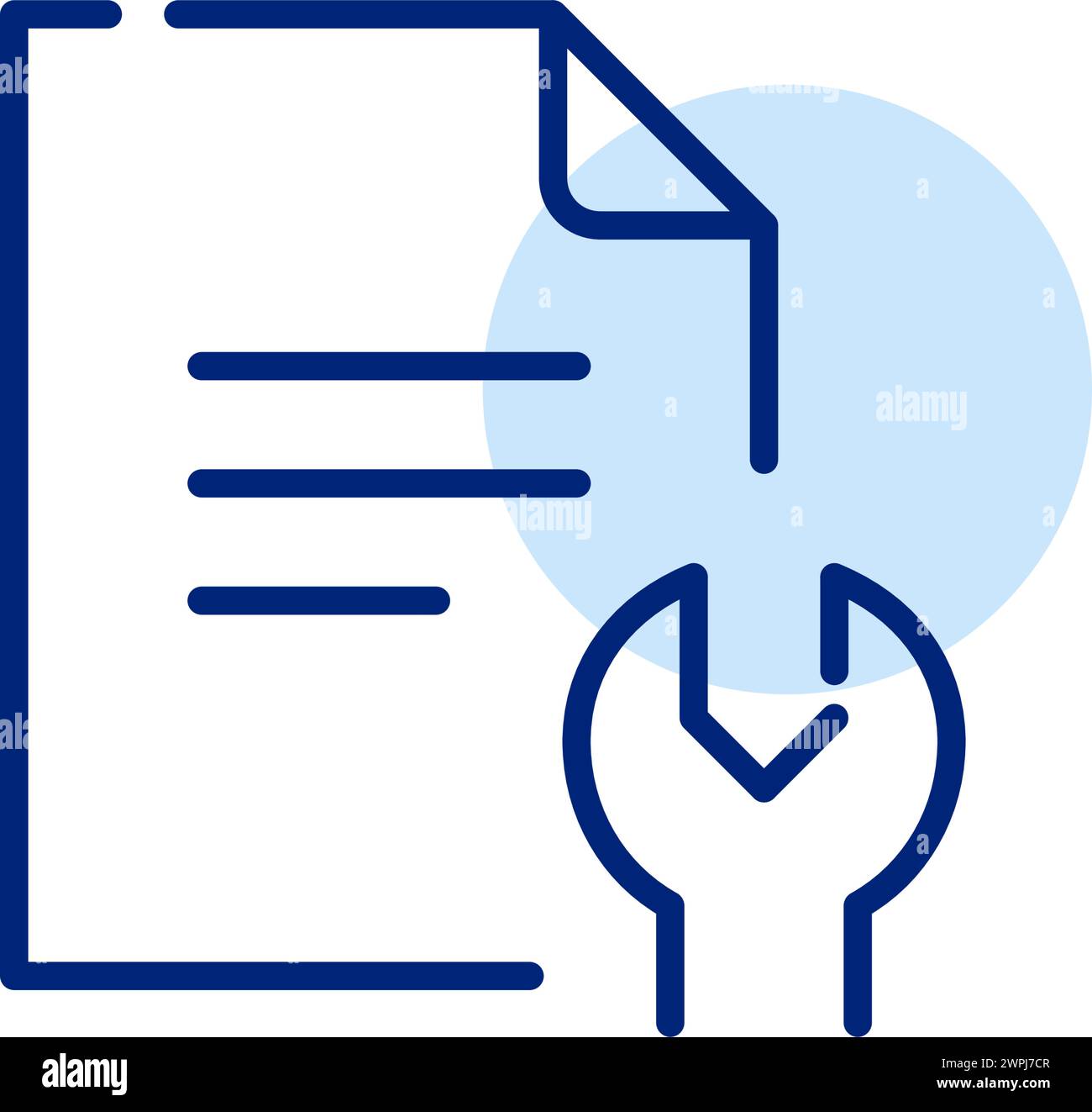 Digital file engineering toolkit. File symbol and wrench. Pixel perfect ...