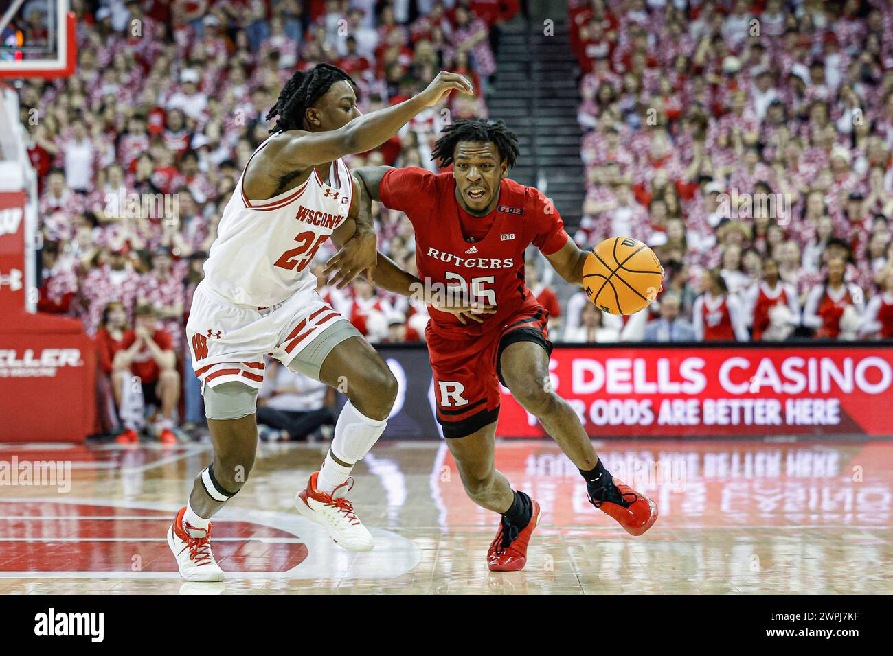 Madison, WI, USA. 7th Mar, 2024. Rutgers Scarlet Knights guard Jeremiah ...