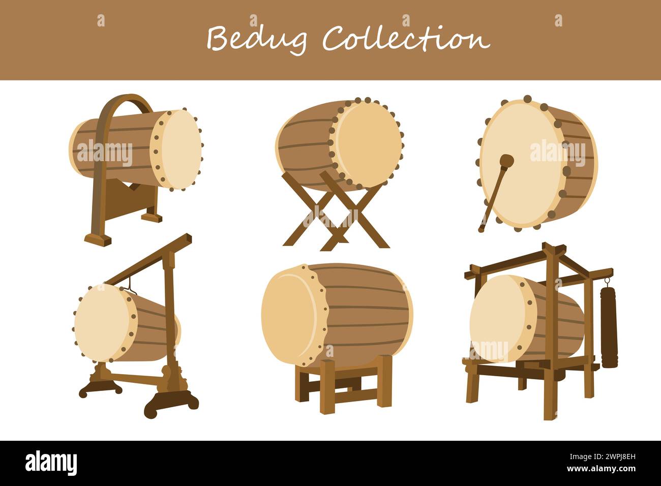 bedug collection. Vector illustration. Isolated on white background ...