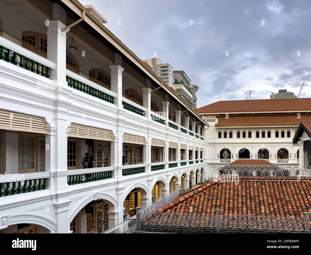 The famous Raffles Hotel in Singapore, founded in 1887 and named after ...