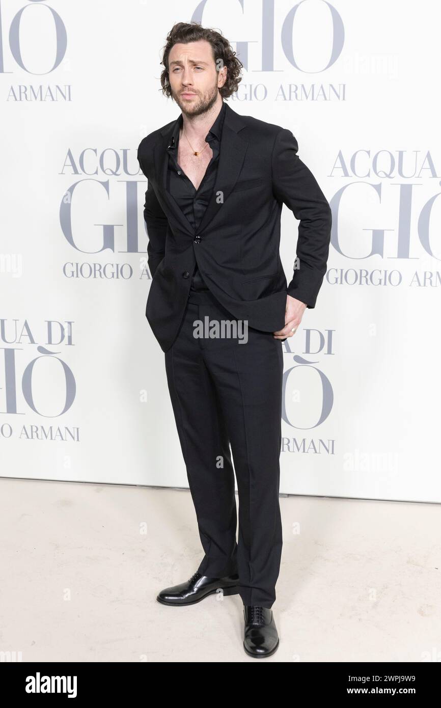 Madrid, Spain. 07th Mar, 2024. Aaron Taylor-Johnson attends the Giorgio ...