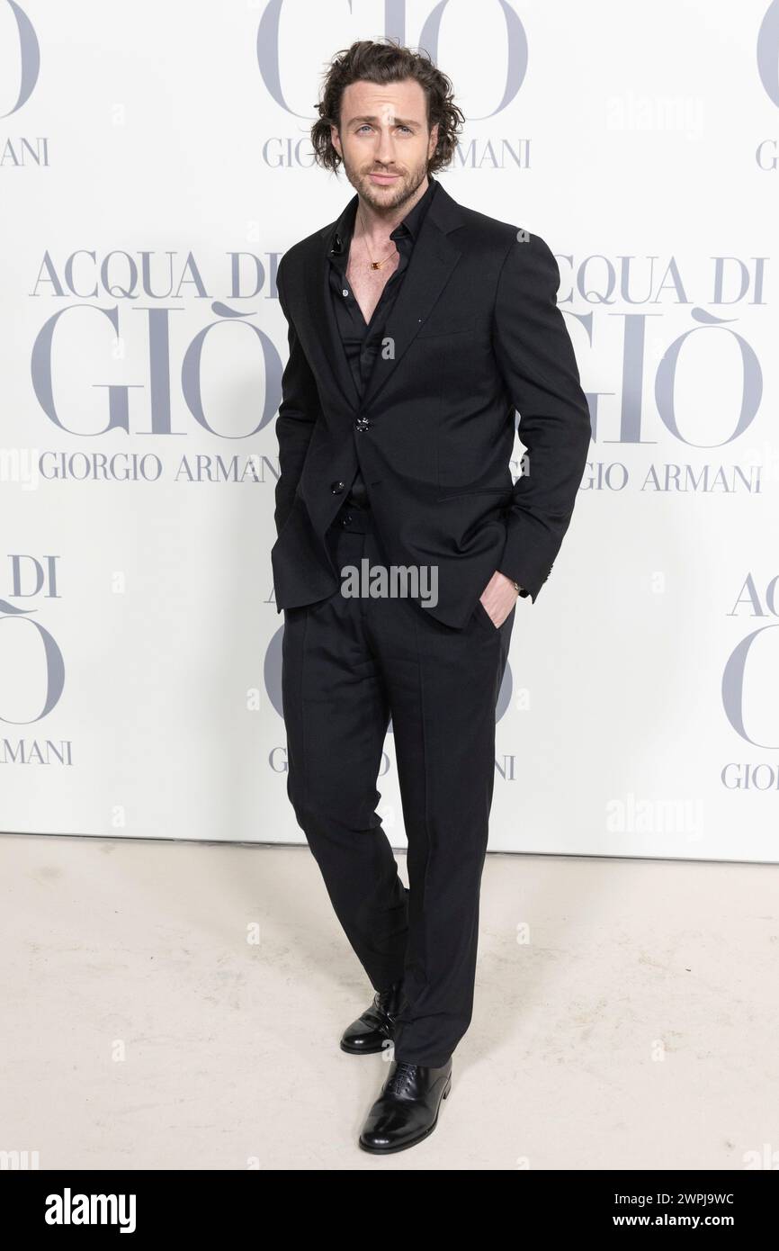 Madrid, Spain. 07th Mar, 2024. Aaron Taylor-Johnson attends the Giorgio ...